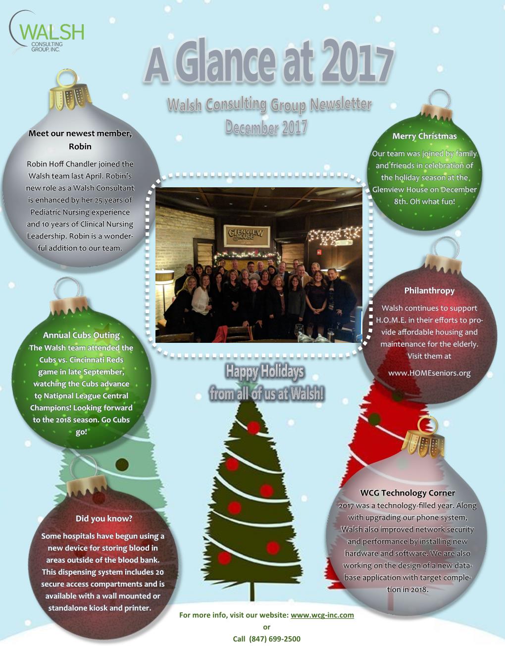 Christmas 2017 Newsletter Walsh Consulting Group